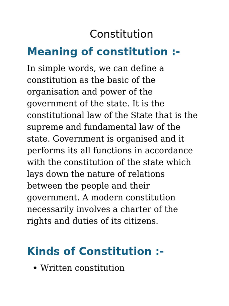 Constitution Political Science Pdf Constitutional Amendment