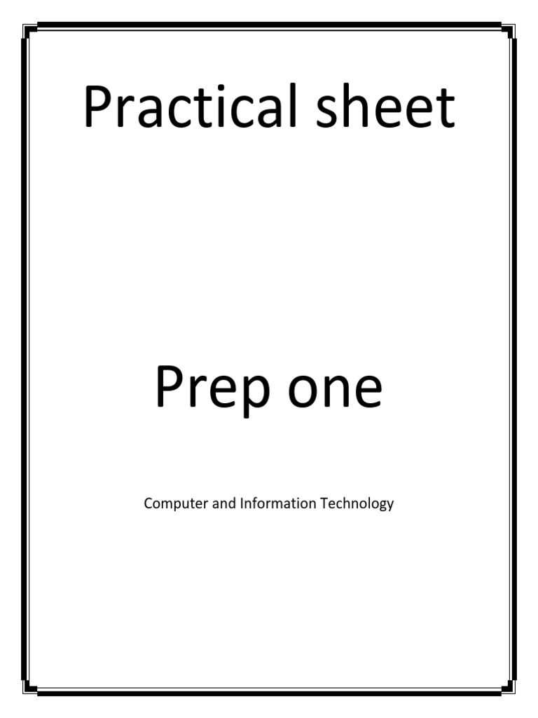 Practical Sheet Prep One S | PDF