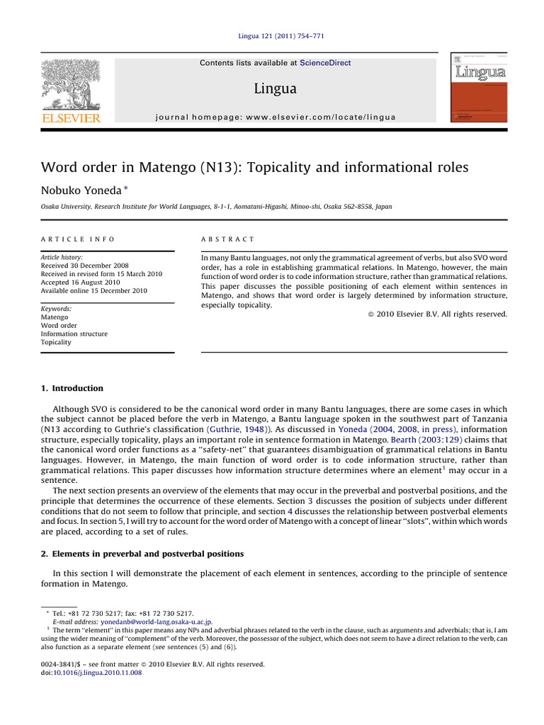 Word_order_in_Matengo_N13_Topicality_and (1) LUSEKELO | PDF | Verb ...