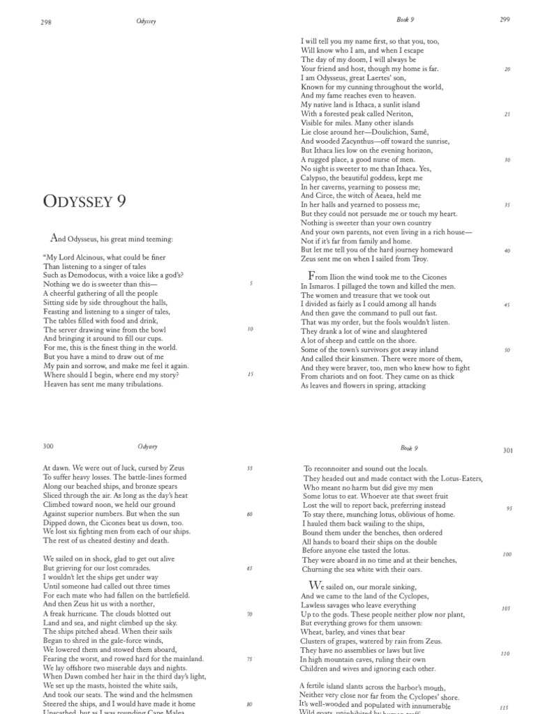 CLA 010B - Book Nine of The Odyssey | PDF | Odysseus | Odyssey