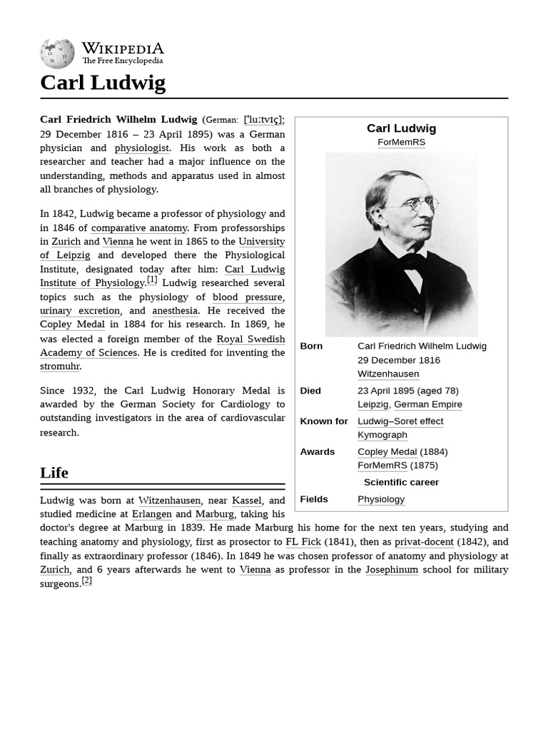 Carl_Ludwig | PDF | Physiology
