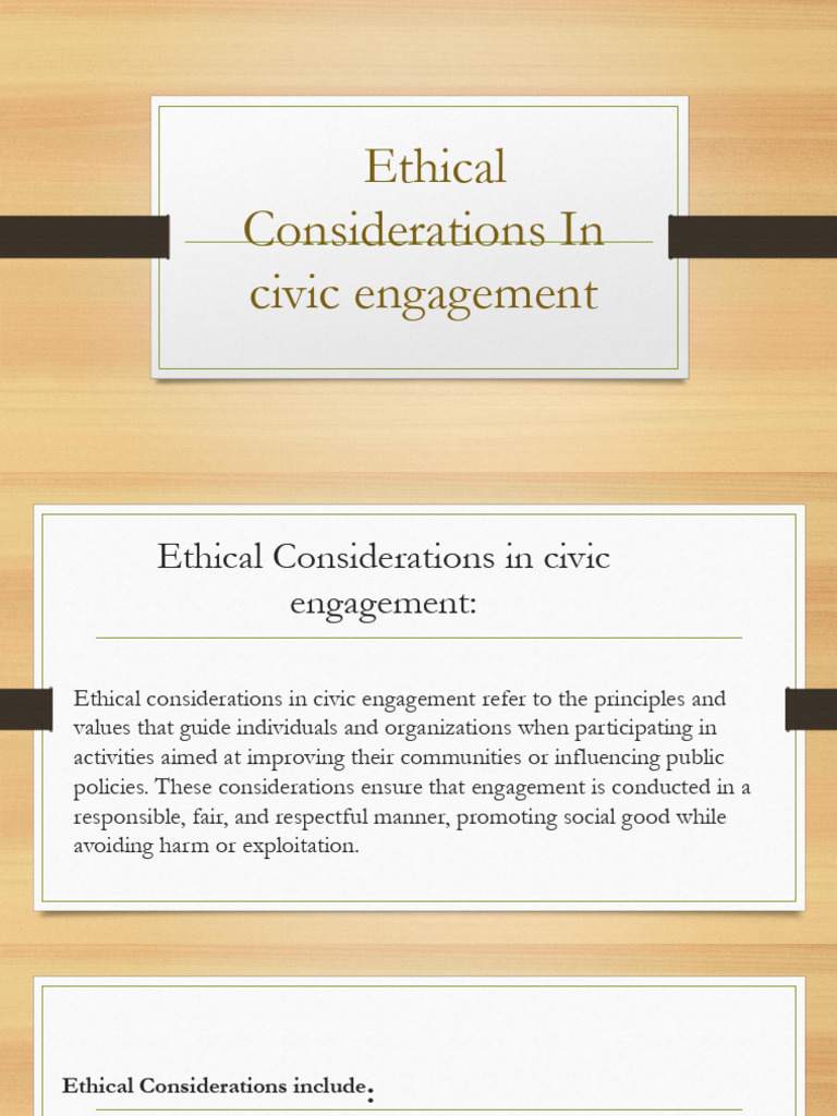 Ethical Considerations in Civic Engagement | PDF