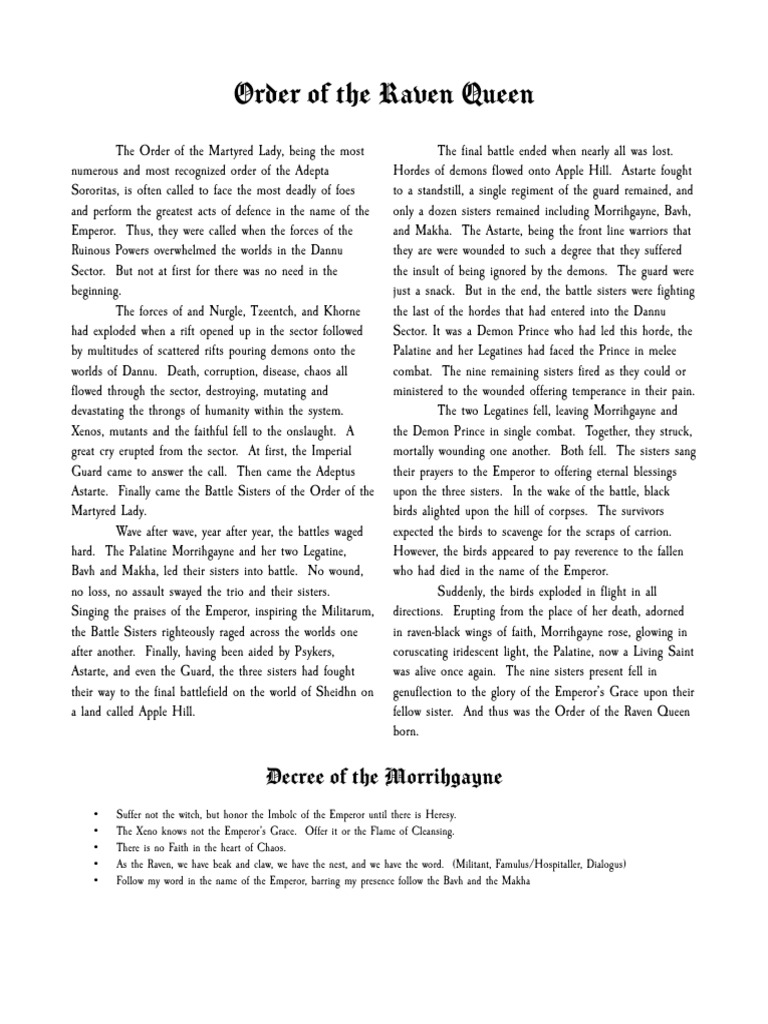 Order of the Raven Queen | PDF