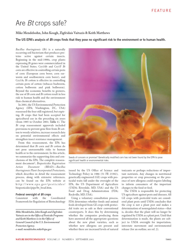 are_bt_crops_safe | PDF | Pesticide | Biology