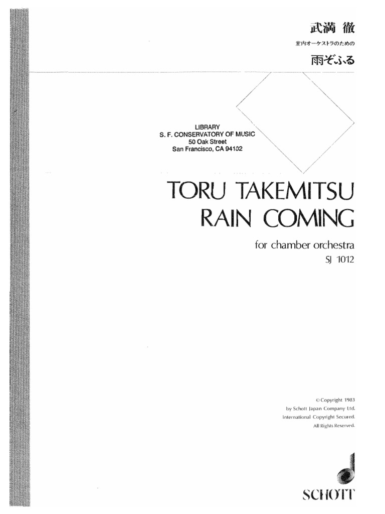 Takemitsu Rain Coming | PDF