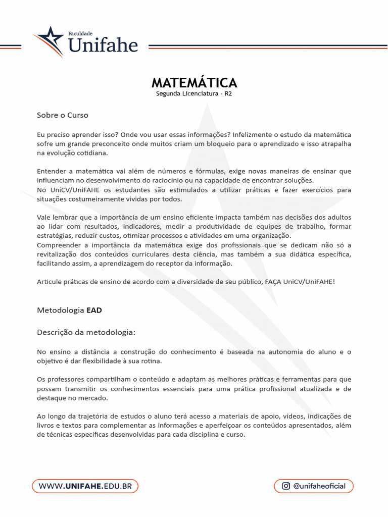 MATEMÁTICA (1) EAD Grade Atualizada Ok | PDF | Tecnologia da Informação ...