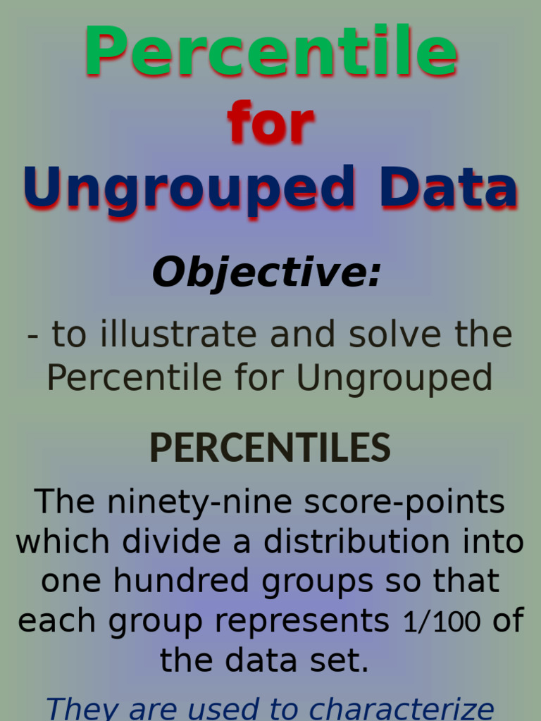Percentile For Ungrouped Data | PDF