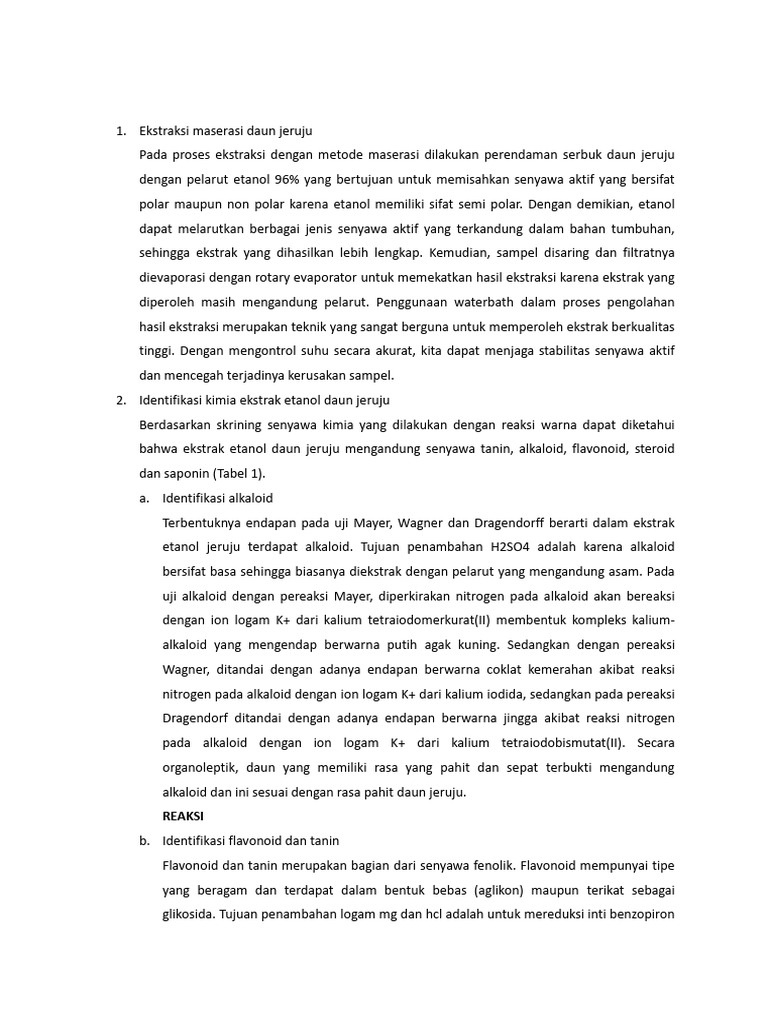 Ekstraksi Maserasi Daun Jeruju | PDF