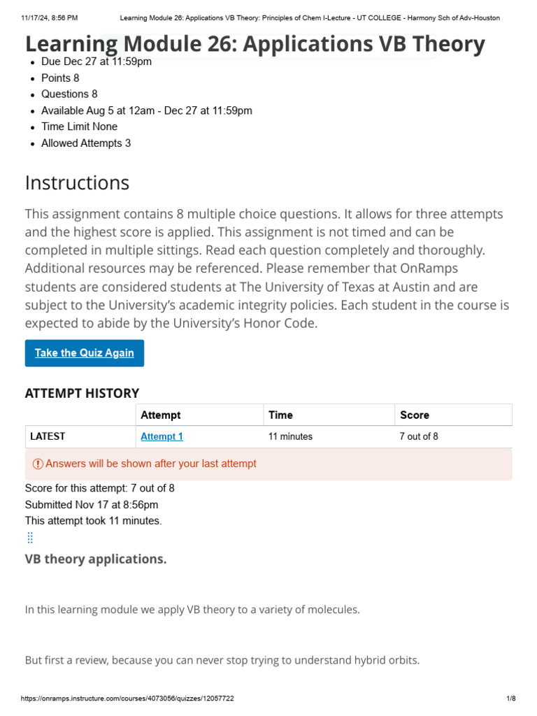 Learning Module 26 - Applications VB Theory - Principles of Chem I ...