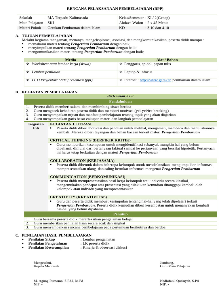 10.1 RPP II SKI Kelas 11 | PDF