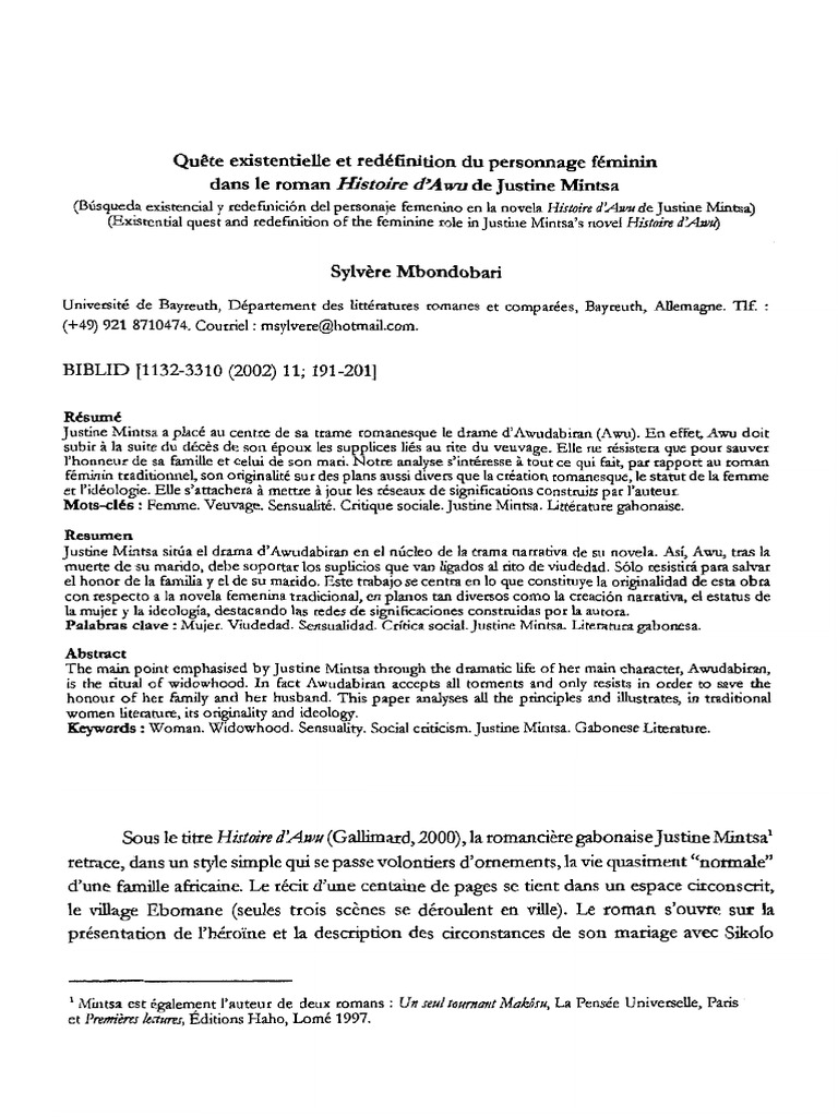 Justine Mintsa | PDF