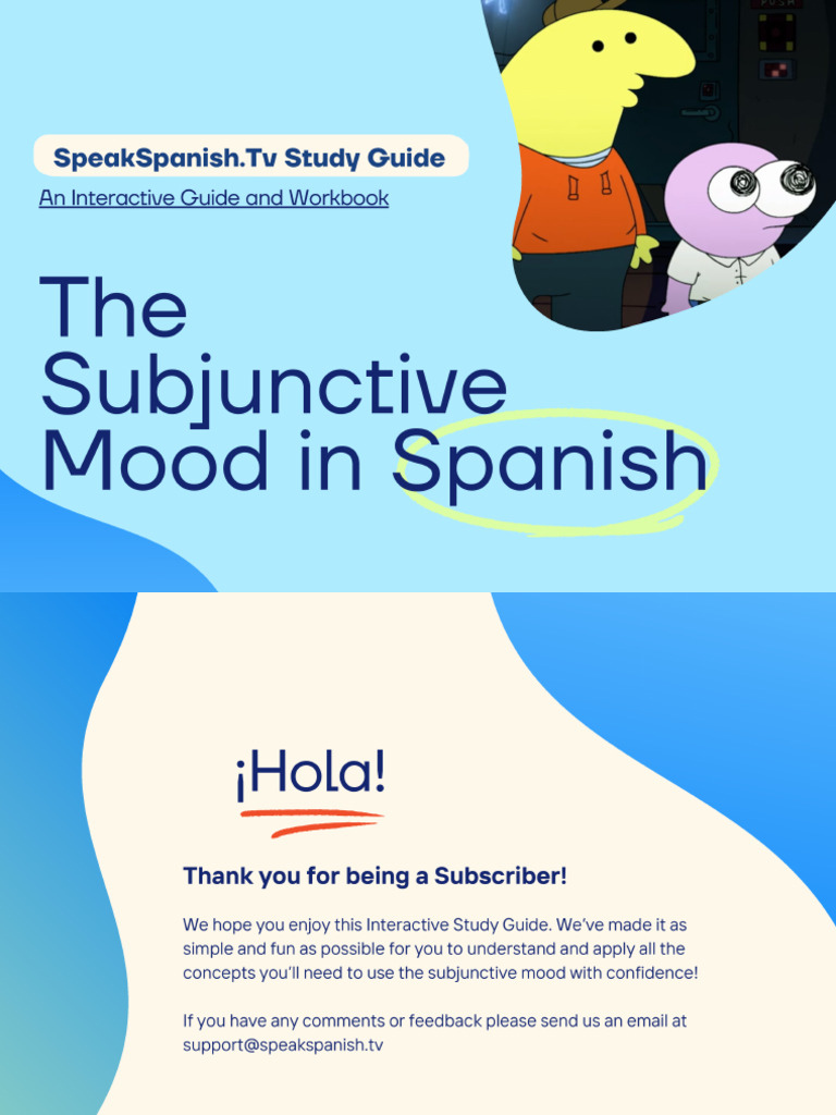 The Subjunctive Mood - Study Guide (A4 (Landscape) ) | PDF