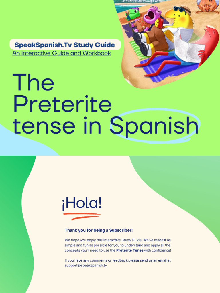 Preterite Tense - Study Guide (A4 (Landscape)) | PDF