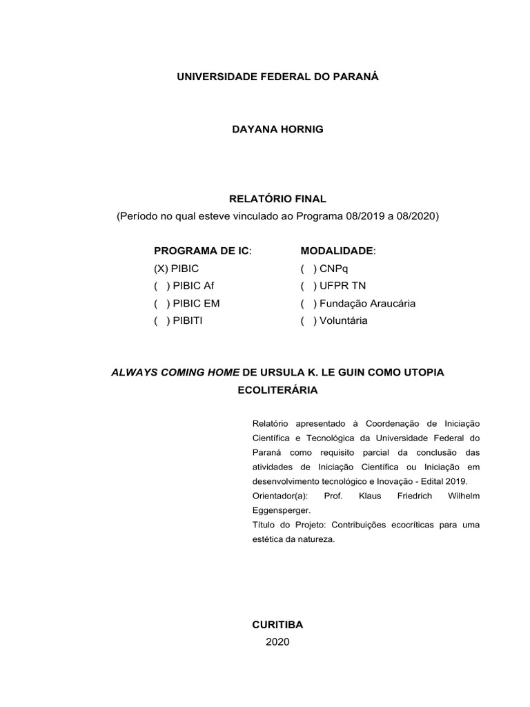 Utopia Ecoliterária de Le Guin | PDF | Narrativa | Utopia