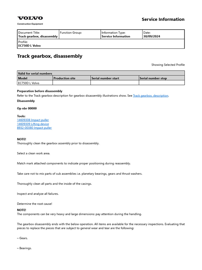 Track Gearbox Disassembly Guide | PDF | Bearing (Mechanical) | Gear