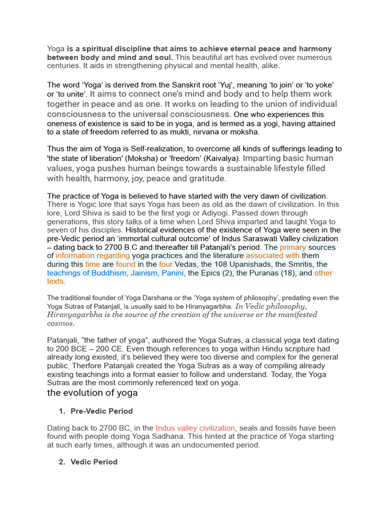 History of Yoga | PDF | Yoga | Moksha