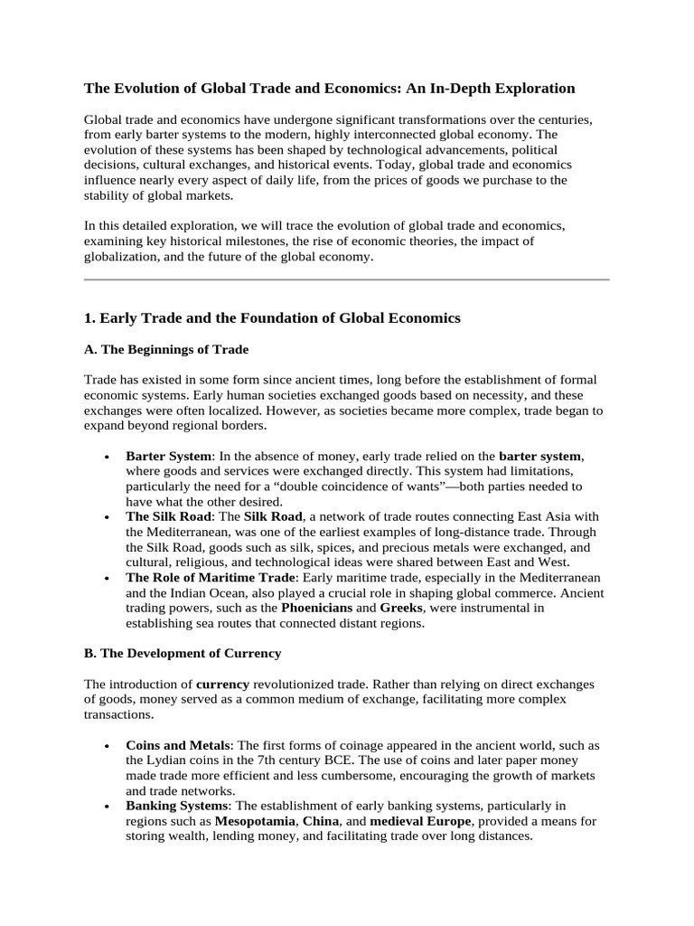 The Evolution of Global Trade and Economics | PDF | Trade | Mercantilism
