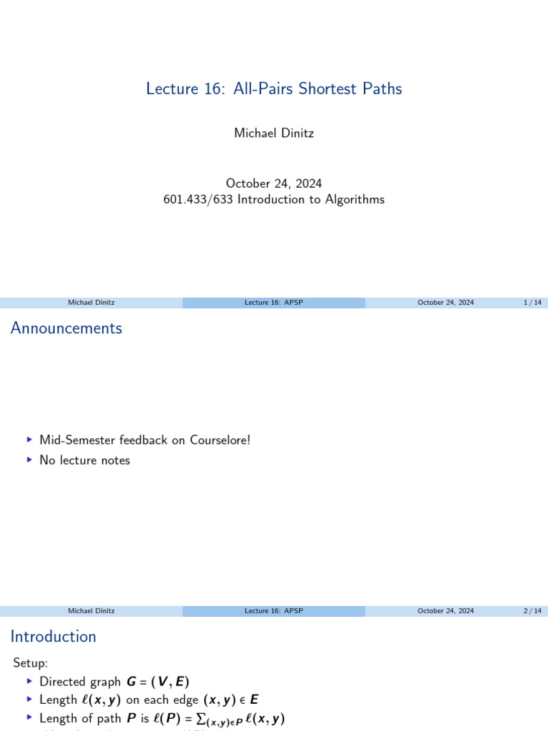 Lecture 16 Slides | PDF | Theoretical Computer Science | Applied Mathematics