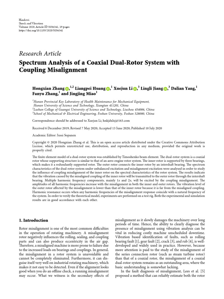 Spectrum Analysis of A Coaxial Dual-Rotor System W | PDF | Rotation ...
