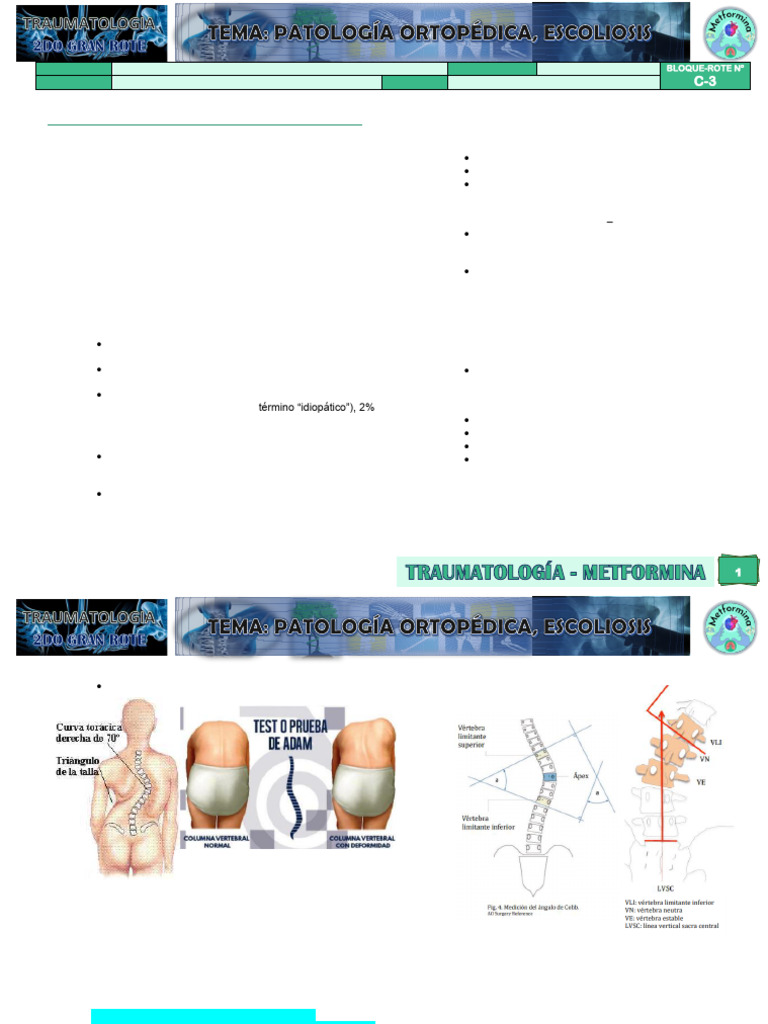 Gr2 r3 t29 Patología Ortopédica y Escoliosis | PDF | Escoliosis | La columna vertebral