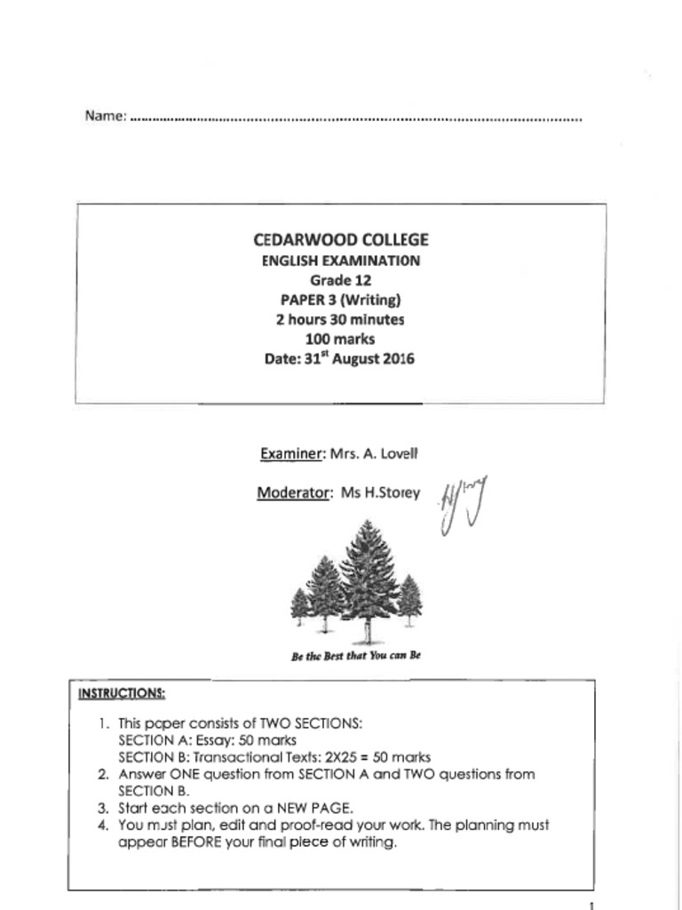 English Paper 3 | PDF