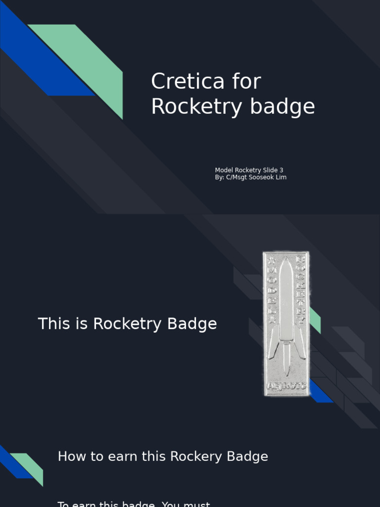 Cretica For Rocketry Badge | PDF