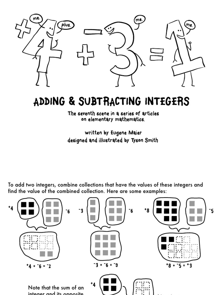 Scene 7, Adding & Subtracting Integers | PDF | Integer | Subtraction