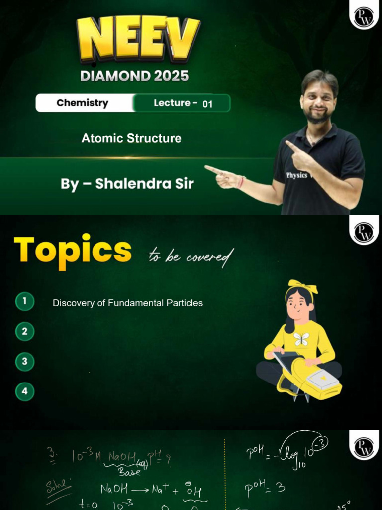 Atomic Structure 01 _ Class Notes __ Neev Diamond 2025 (1) | PDF Atomic Structure 01 _ Class Notes __ Neev Diamond 2025 (1) | PDF