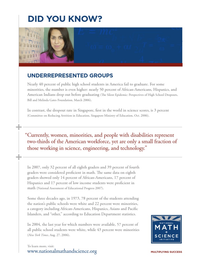 Under-Represented Education Fact Sheet | PDF | Advanced Placement | Schools