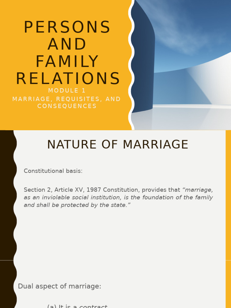 Marriage Requisites and Consequences | PDF | Marriage | Marriage License