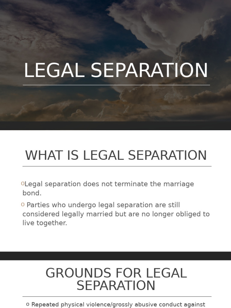 Legal Separation Overview and Effects | PDF | Marriage | Social ...