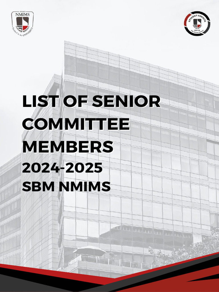 NMIMS Student Council Members 2024-25 | PDF