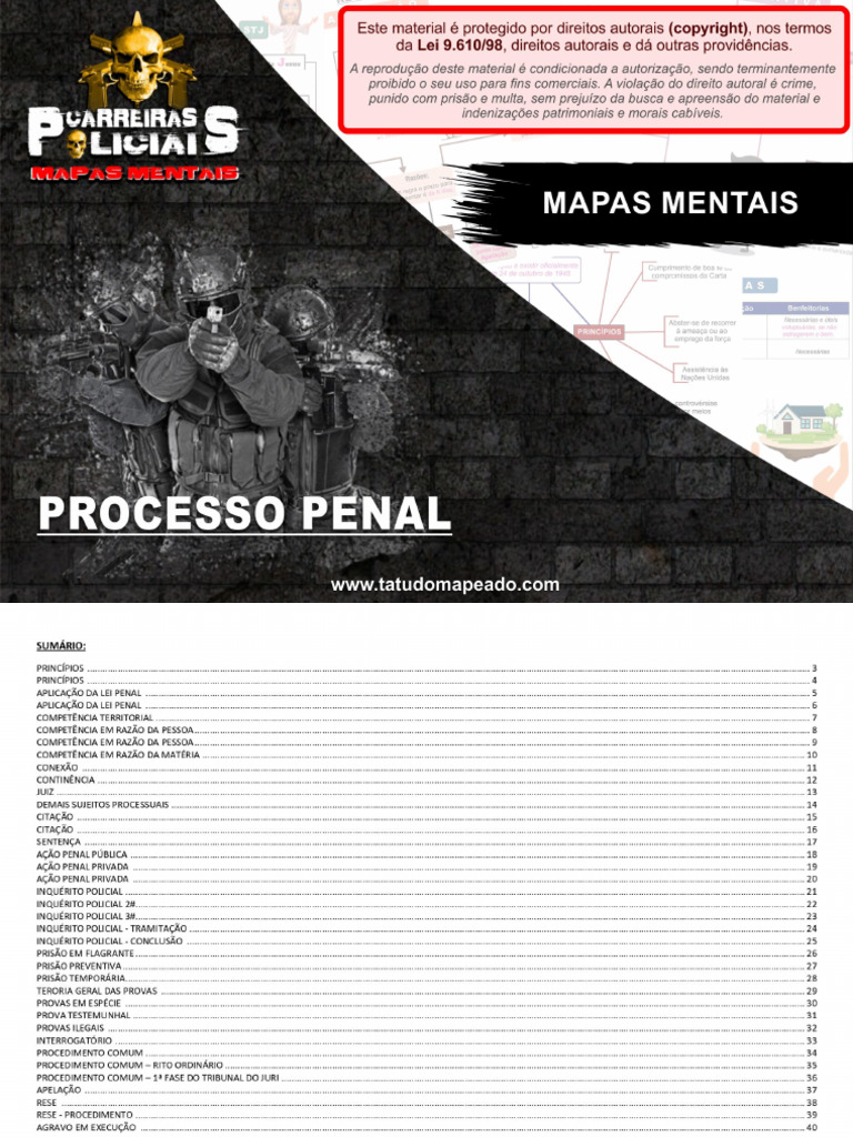 MAPA MENTAL DE PROCESSO PENAL | PDF