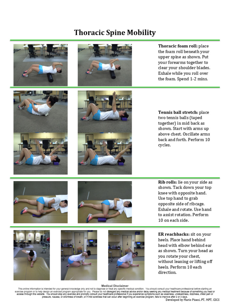 Thoracic Spine Mobility 2 1 | PDF | Thorax | Diseases And Disorders