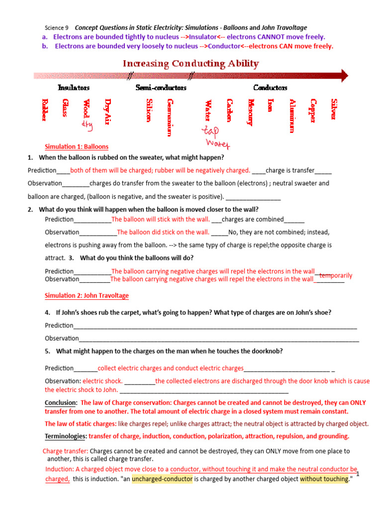 Extra Notes Intro Static Charges Expl | PDF | Electric Charge | Electron