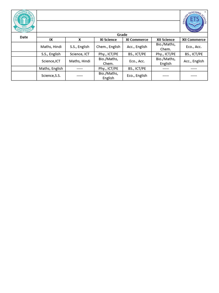 Full Timetable | PDF