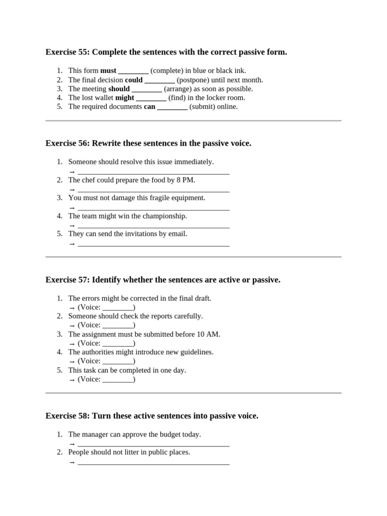 Passive Voice With Modal Verbs 6 | PDF | Computing