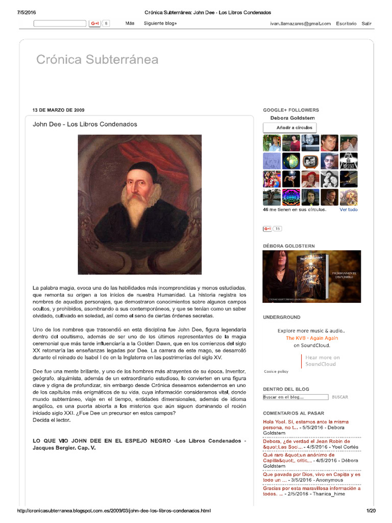 Crónica Subterránea - John Dee - Los Libros Condenados | PDF
