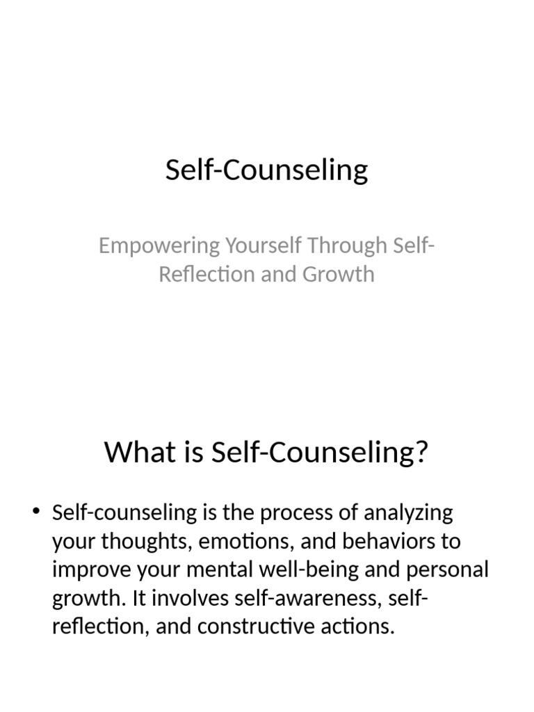 Self Counseling Presentation | PDF