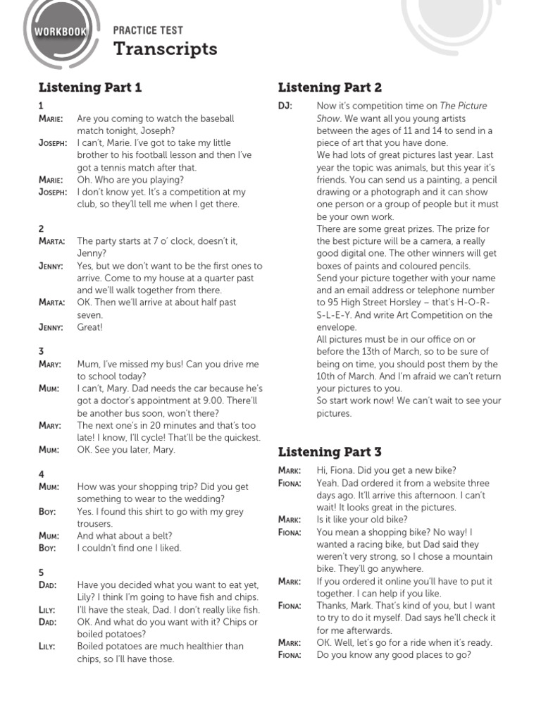 Target A2 Key - WB Transcripts | PDF