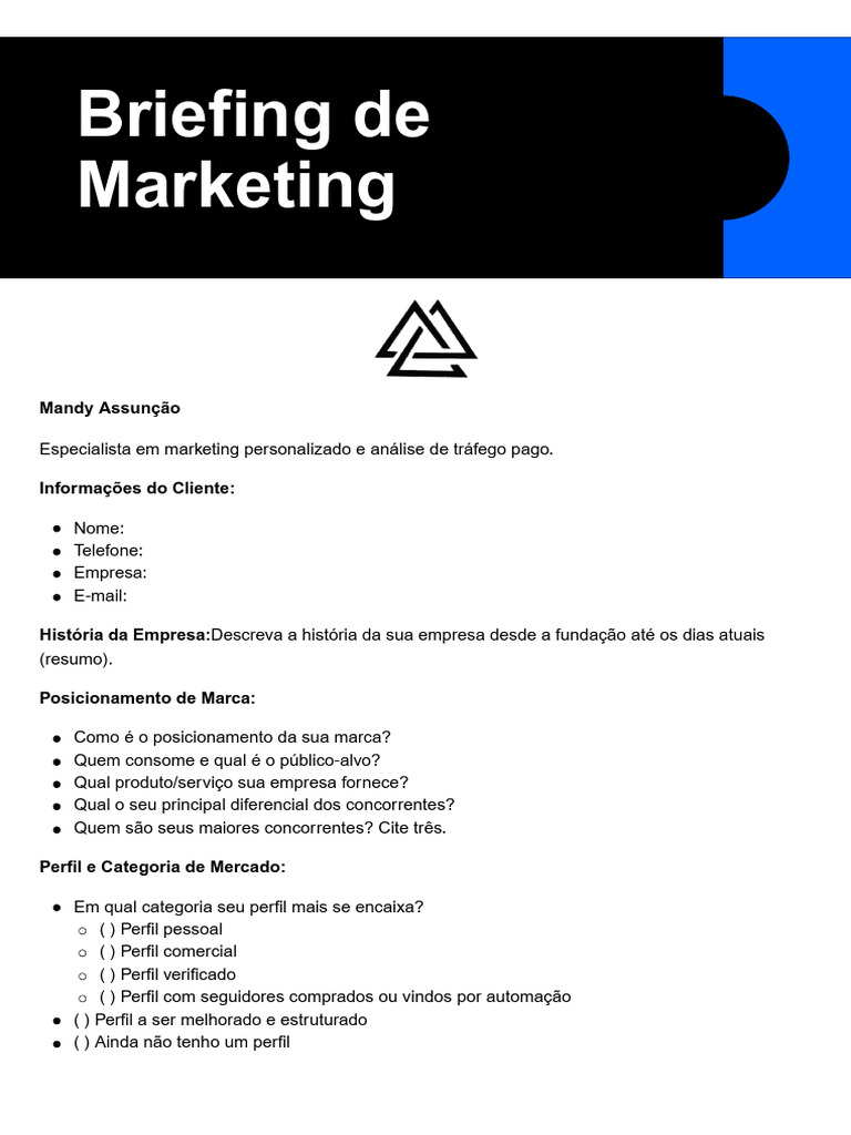 Briefing de Marketing PDF | PDF | Marketing | Marca