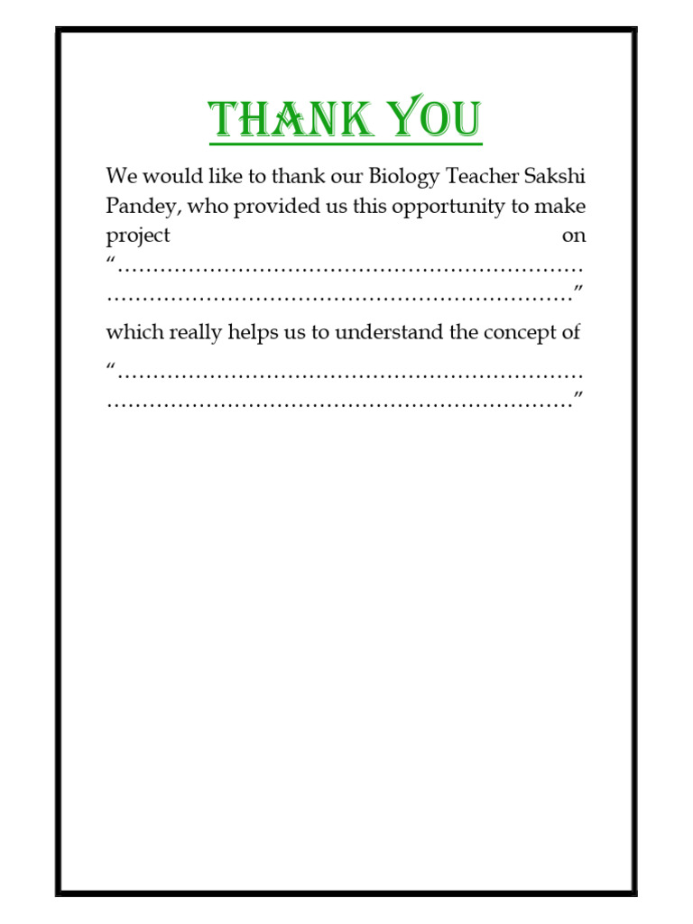 Biology Thank You Page | PDF