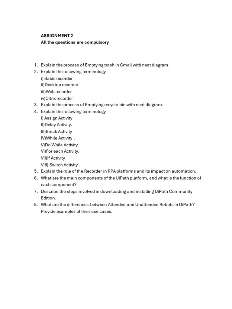 Assignment 2 RPA | PDF