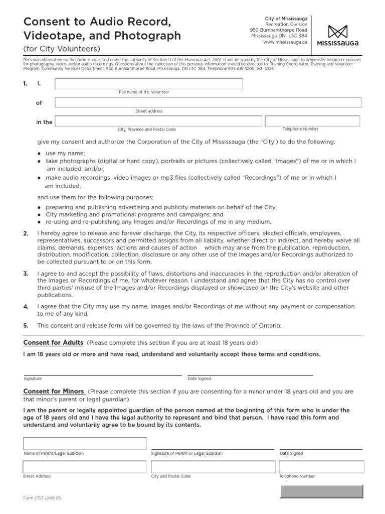 Volunteer Consent for Media Recording | PDF