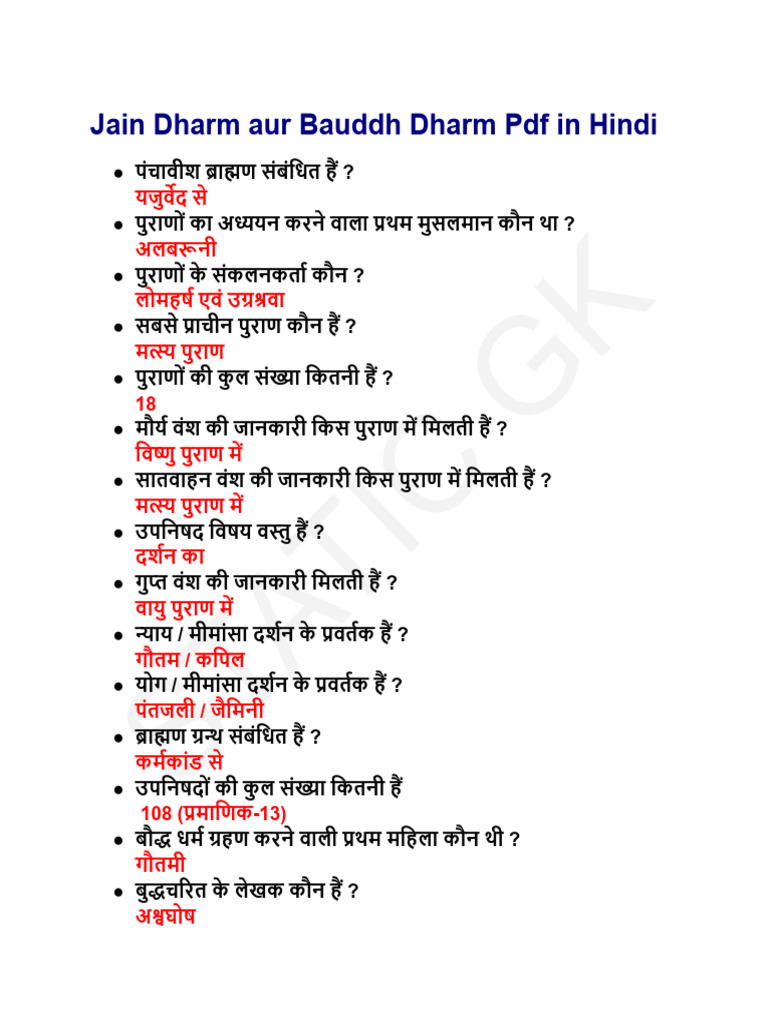 Jain Dharm Aur Bauddh Dharm PDF in Hindi | PDF