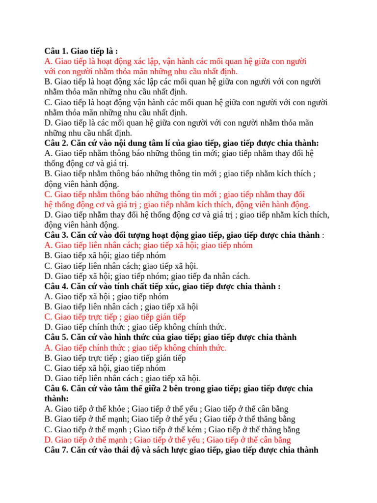 KNGT TRẮC NGHIỆM | PDF