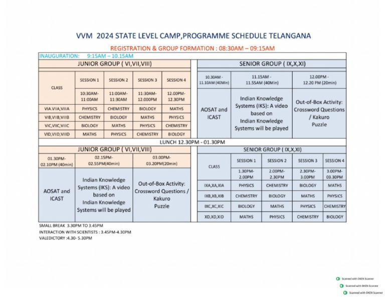 vvm 2024 Programme schedule | PDF