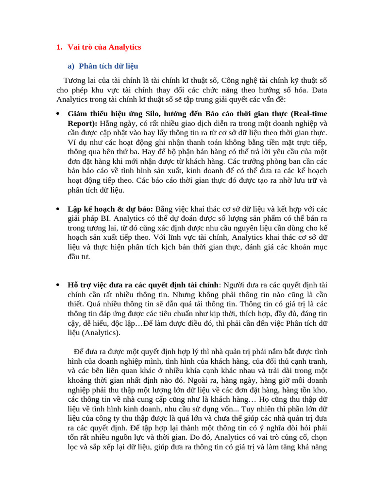 Vai Trò Của Phân Tích Dữ Liệu-reupload | PDF