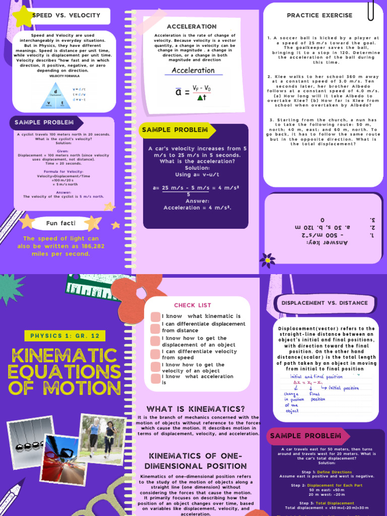 Physics Brochure | PDF | Velocity | Kinematics