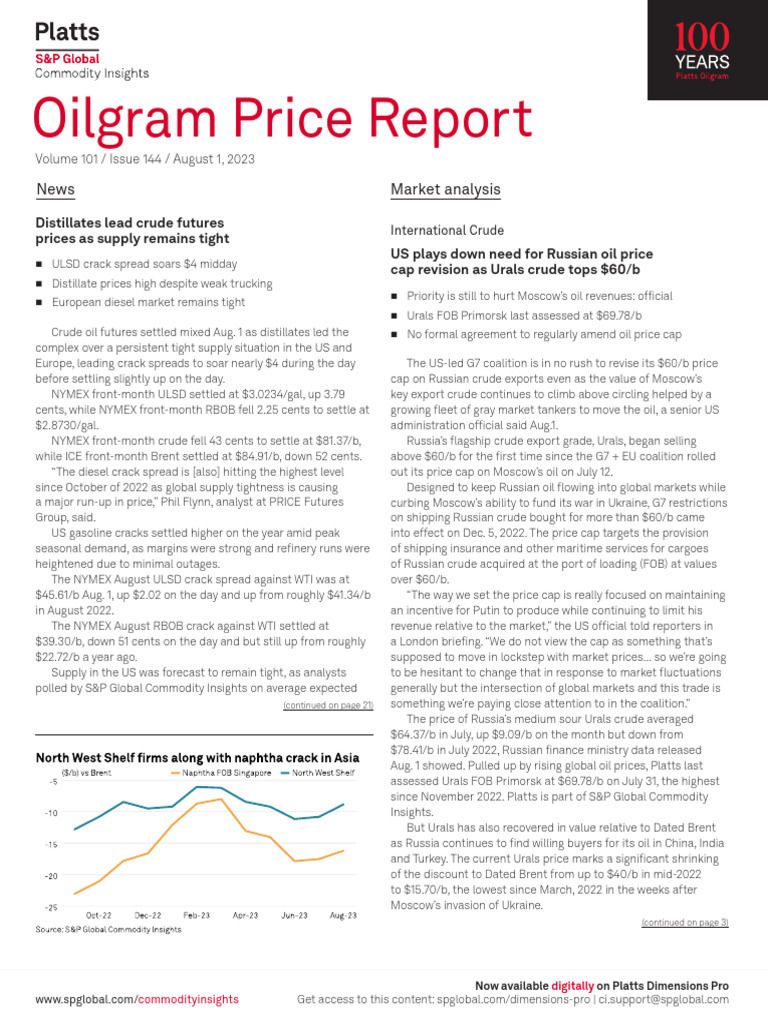 Oilgram Proce Report 060818 | PDF | Price Of Oil | Petroleum